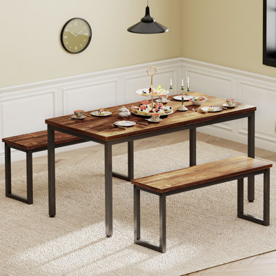 Dining Table with Bench Kitchen Dining Room Sets You ll Love Wayfair Canada